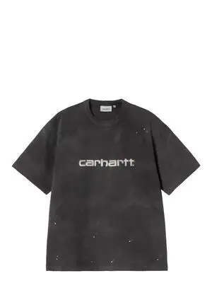 Carhartt Work In Progress Logo-print Paint-splatter T-shirt - Black