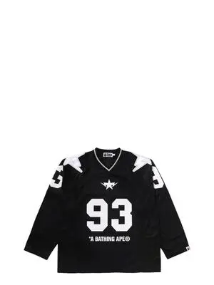 A BATHING APE Logo Print V-neck T-shirt - Black