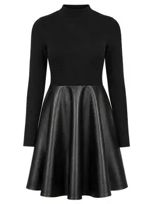 Ted Baker London Milioa Panelled Mock Neck Mini Dress - Black