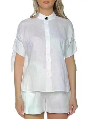 Armani Exchange Tie-detail Shirt - White
