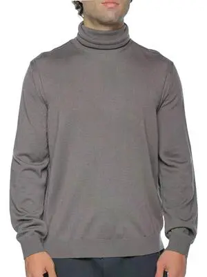 Armani Exchange Fine-knit Roll Neck Jumper - Grey