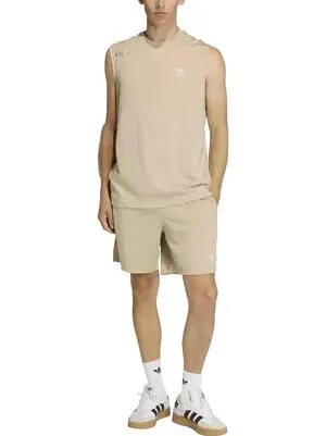 Adidas Trefoil Essentials Logo-print Mesh Shorts - Neutrals