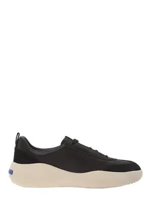 Geox Panelled Leather Sneakers - Black