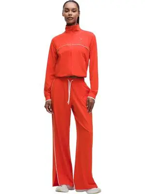 Lululemon Court Rival Wide-leg Track Pant - Cherry Ember/white