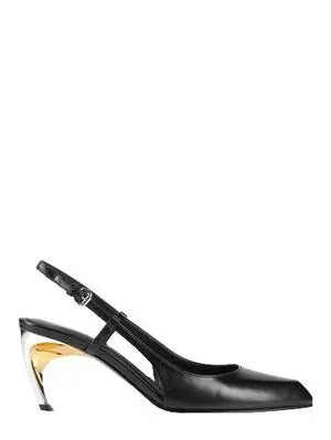 Alexander McQueen Leather Slingback Pumps With Buckle Fastening - Black