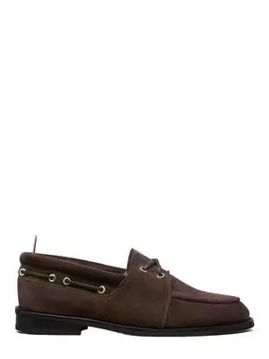 Thom Browne Suede Lace-up Boat Shoes - Brown