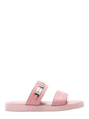 By Far Double Strap Sandals With Logo Plaque - Pink