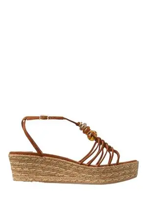 JIMMY CHOO Lemi 50 Suede Wedge Sandals - Brown