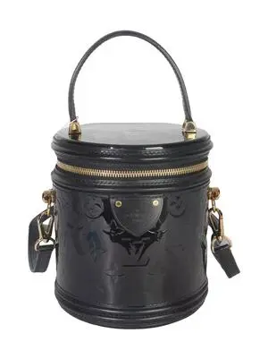 LOUIS VUITTON Monogram Vernis Cannes Leather Handbag - Black