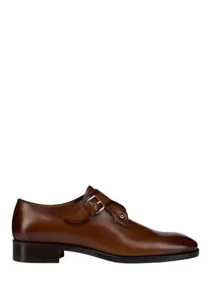 CHRISTIAN LOUBOUTIN Chambelimonk Leather Monk Shoes - Brown