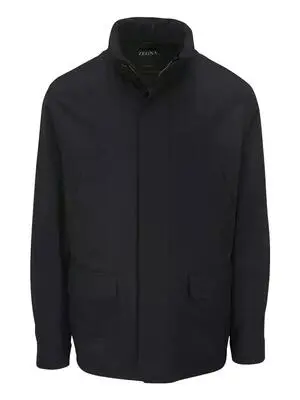 Zegna Hooded Flap-pocket Coat - Blue