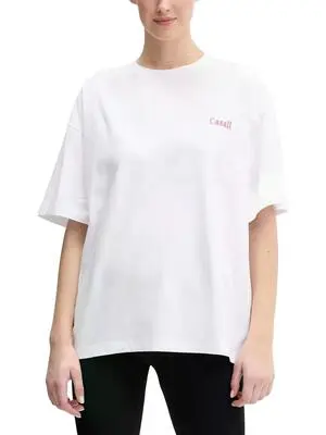 CASALL Logo Print Drop Shoulder T-shirt - White