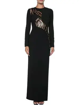 Just Cavalli Sequin Embellished Maxi Dress - Black