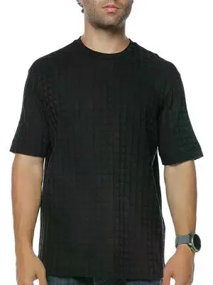 Emporio Armani Jacquard-logo T-shirt - Black