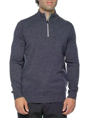 ECOALF Larch Quarter-zip Sweater - Blue