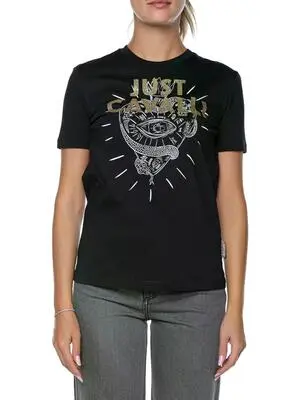 Just Cavalli Graphic Print T-shirt - Black