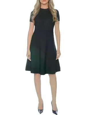 Armani Exchange Ribbed-knit Midi Dress - Black