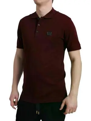 Dolce & Gabbana Logo-patch Cotton Polo Shirt - Brown