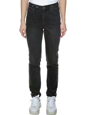 ONETEASPOON Awe Side-stripe Jeans - Black