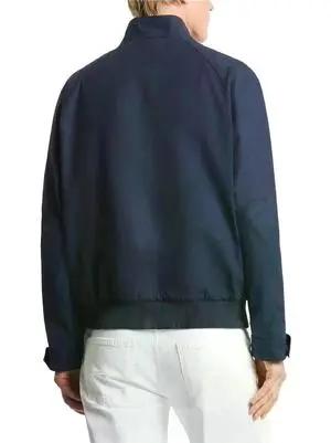 FAY Ribbed-trim Zip-up Jacket - Blue