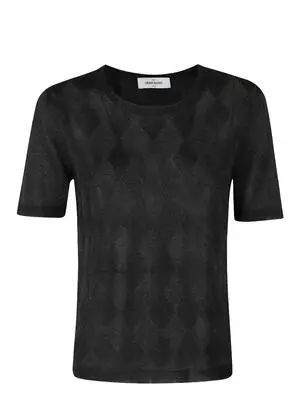 GRAN SASSO Metallic Effect Argyle Sweater - Black