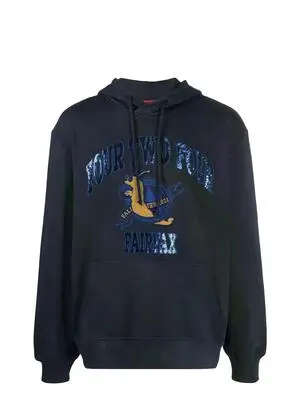 424 Appliqué Detail Hoodie - Blue