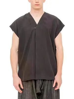 JAN JAN VAN ESSCHE V-neck Sleeveless Shirt - Grey