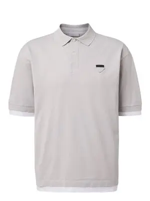 PRADA Layered Cotton Piqué Polo Shirt
