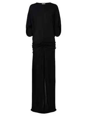 THE ROW Delyra Ruched Jersey Gown - Black