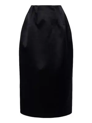 THE ROW Gamin Wool And Silk Midi Skirt - Black