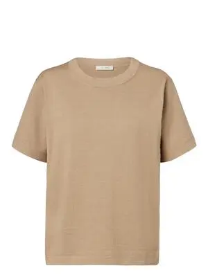 THE ROW Orlan Cotton And Silk-blend T-shirt - Beige