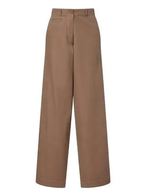 THE ROW Fadry Cotton-blend Gabardine Wide-leg Pants - Brown