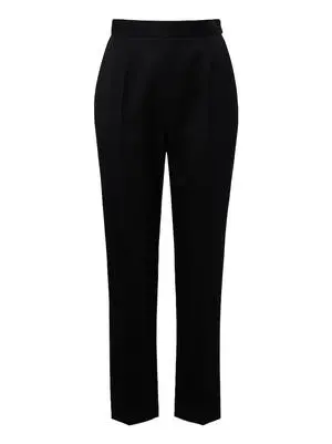 THE ROW Erazna Wool Straight Leg Trousers - Black