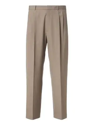 THE ROW Wool Straight Leg Trousers - Grey
