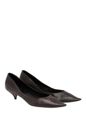 THE ROW Liisa Three Leather Pumps - Brown