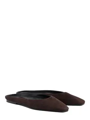 THE ROW The Row June Suede Mules Brown