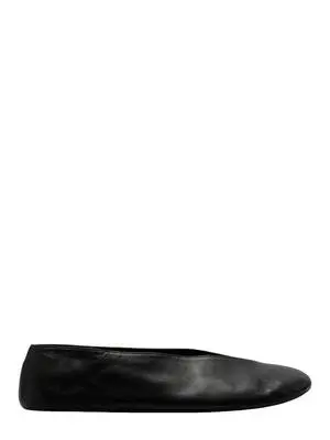 THE ROW Fay Leather Ballet Flats - Black