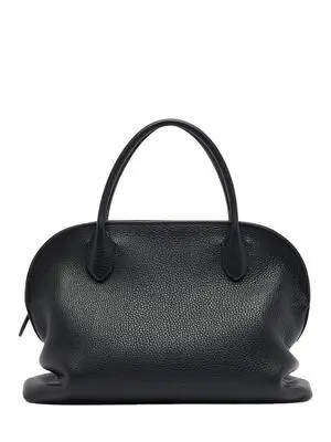 THE ROW Agnes 12 Leather Top-handle Bag - Ebony