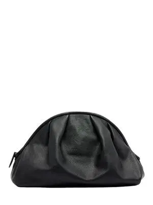 THE ROW Charlotte Small Leather Clutch - Black