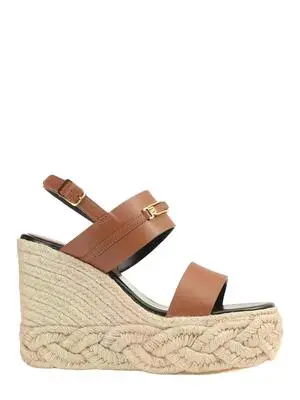 SERGIO ROSSI Gold-tone Hardware Sandals - Brown