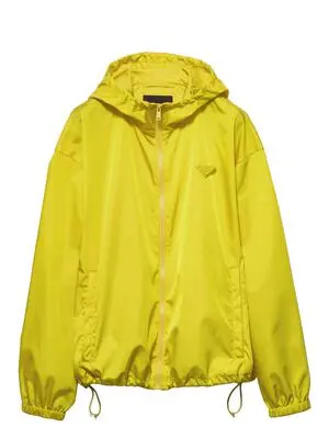 Prada Prada Re-Nylon Hooded Rain Jacket Yellow