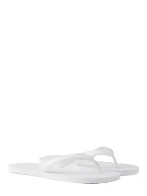 Prada Brushed Leather Flip Flops - White