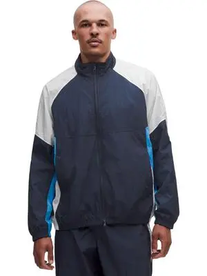 Lululemon Nylon Oversized Track Jacket - Club Blue/white/ocean Wave