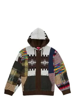 SUPREME Supreme Patchwork Zip Up Hooded Sweater