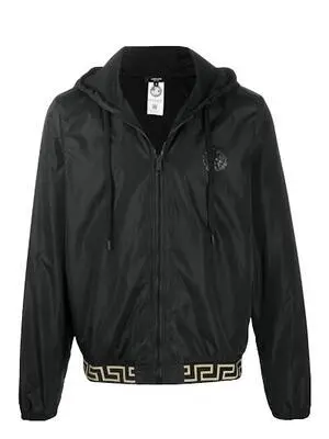 Versace Medusa Logo Zip-up Hooded Jacket - Black