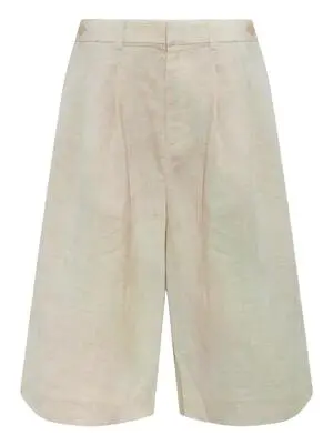 GESTUZ Pleated Wide-leg Shorts - Neutrals