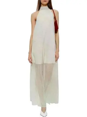 GESTUZ Halterneck Polka-dot Dress - Neutrals