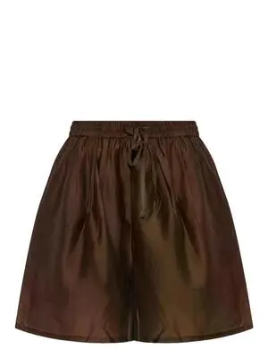 GESTUZ Siora Drawstring Waist Shorts - Brown