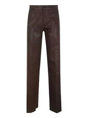 L'Agence Scottie Coated Wide-leg Jeans - Brown