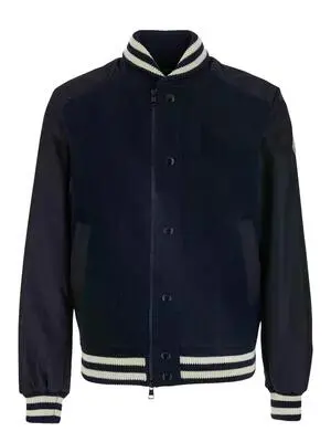 Moncler Striped-trim Panelled Jacket - Blue